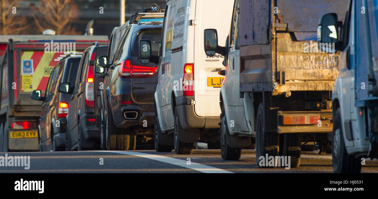 Traffic queue on Lambeth Bridge, London Stock Photo - Alamy