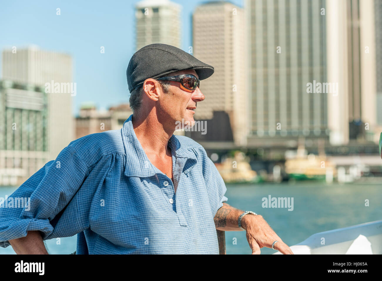 Southern Swan ship captain, Sydney Harbour, NSW Australia Stock Photo ...