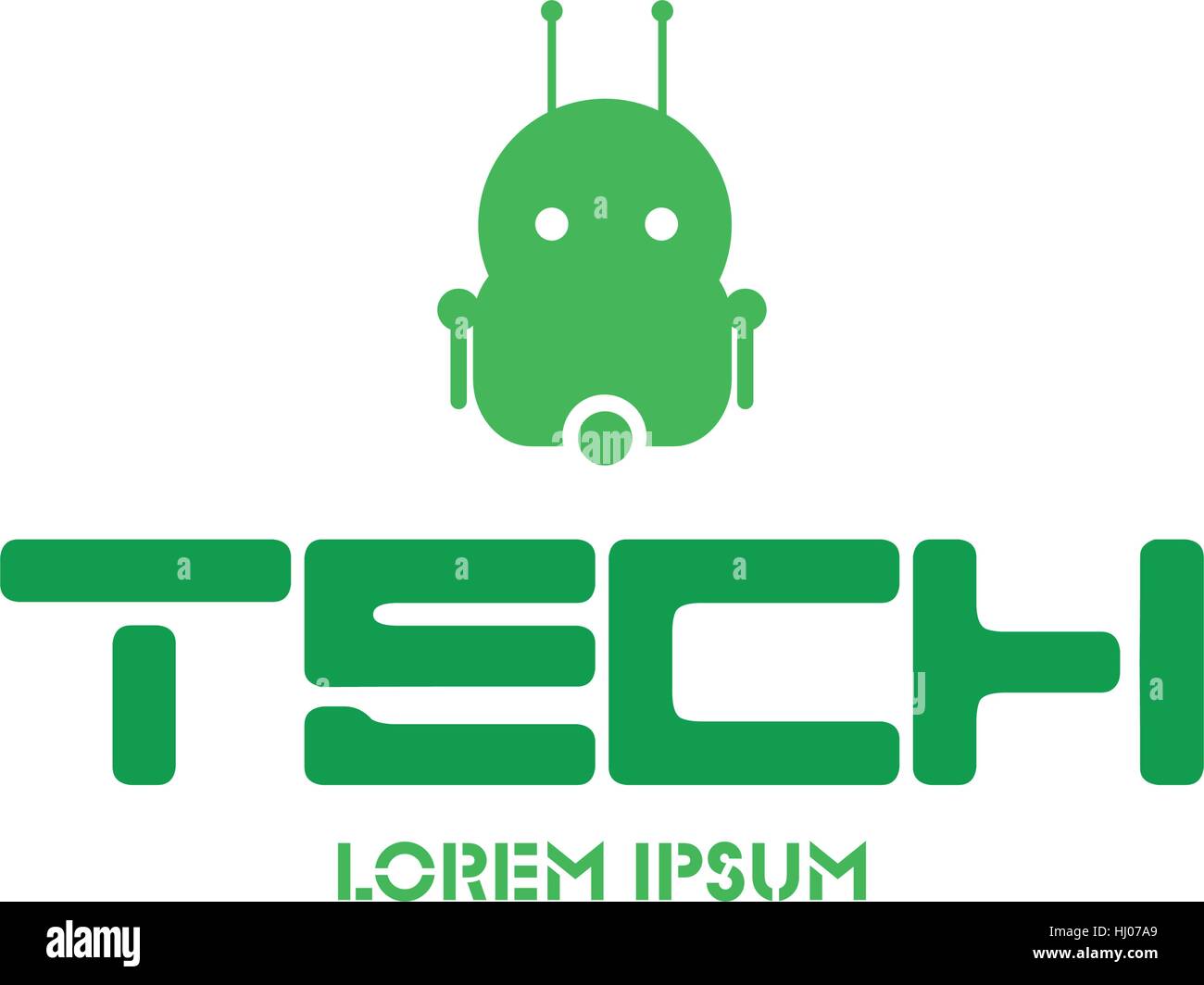 Tech Logo Design with Cyber Robot. EPS 8 supported Stock Vector Image ...