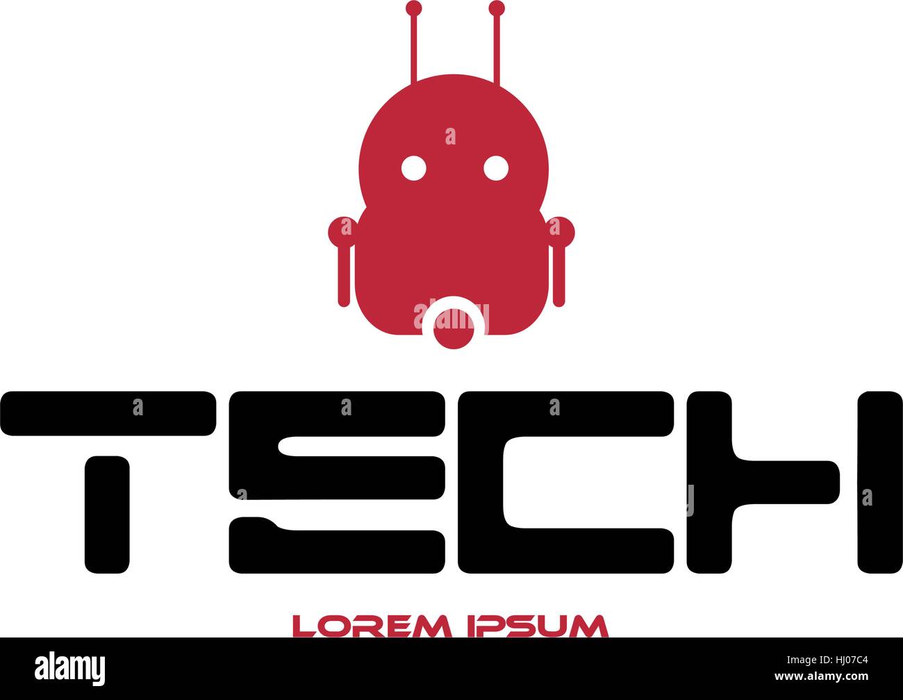 Tech Logo Design with Cyber Robot. EPS 8 supported Stock Vector Image ...