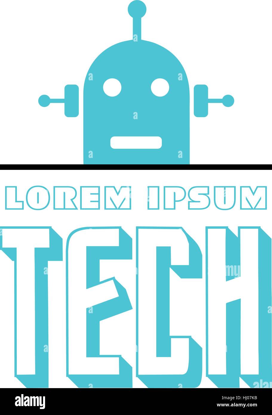 Tech Logo Design with Cyber Robot. EPS 8 supported Stock Vector Image ...
