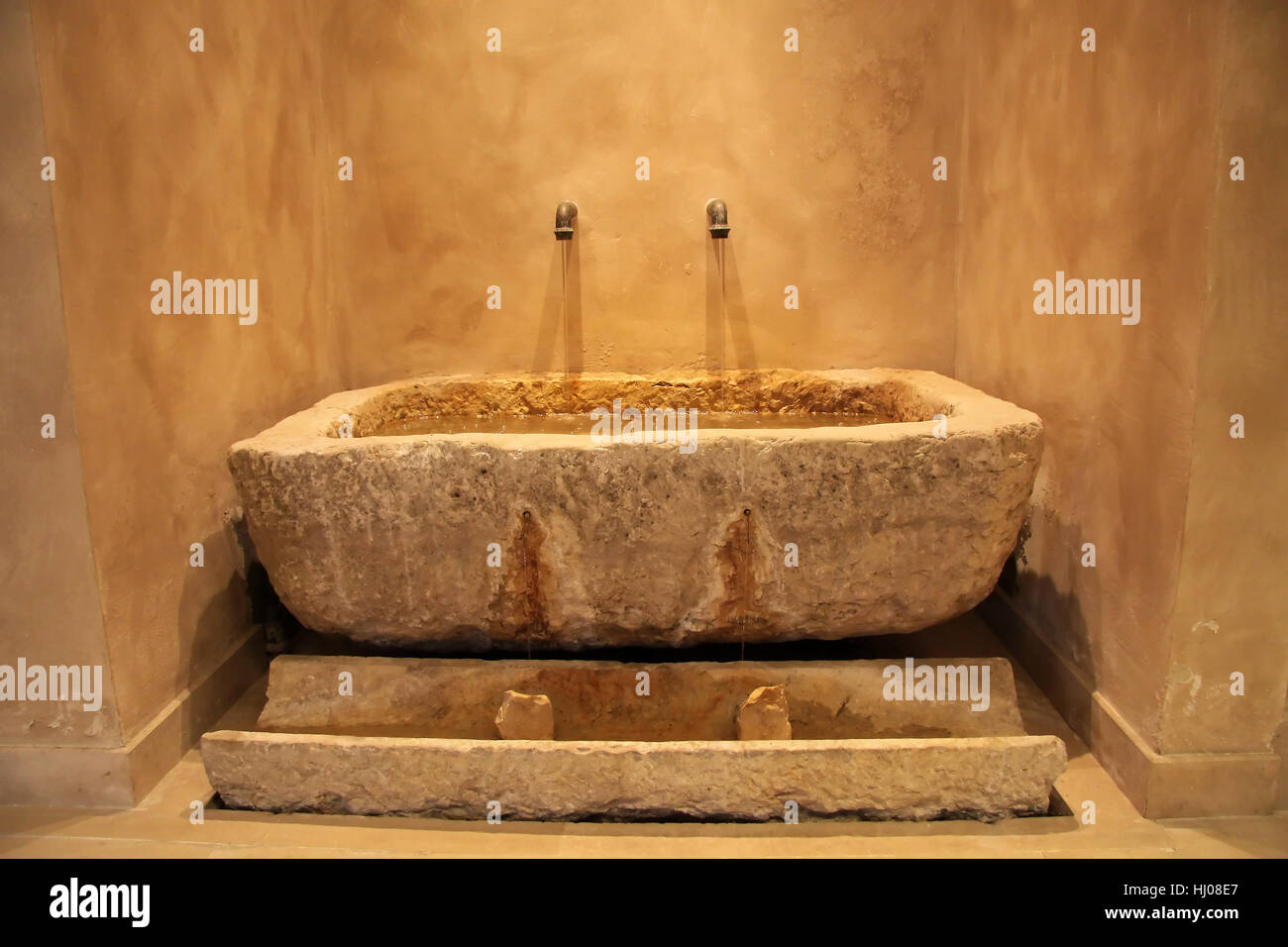 historical, flow, ceramic tiles, fountain, pelvis, basin, fresh, water ...