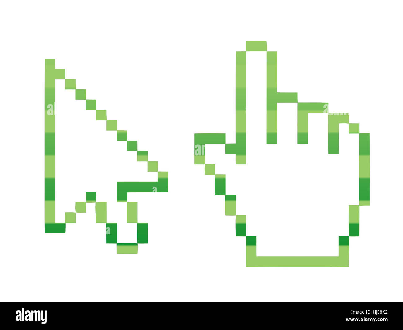 Eco green mouse cursor buttons isolated on white background Stock Photo ...