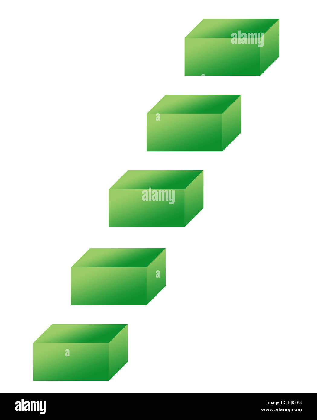 Eco green steps isolated on white background Stock Photo - Alamy