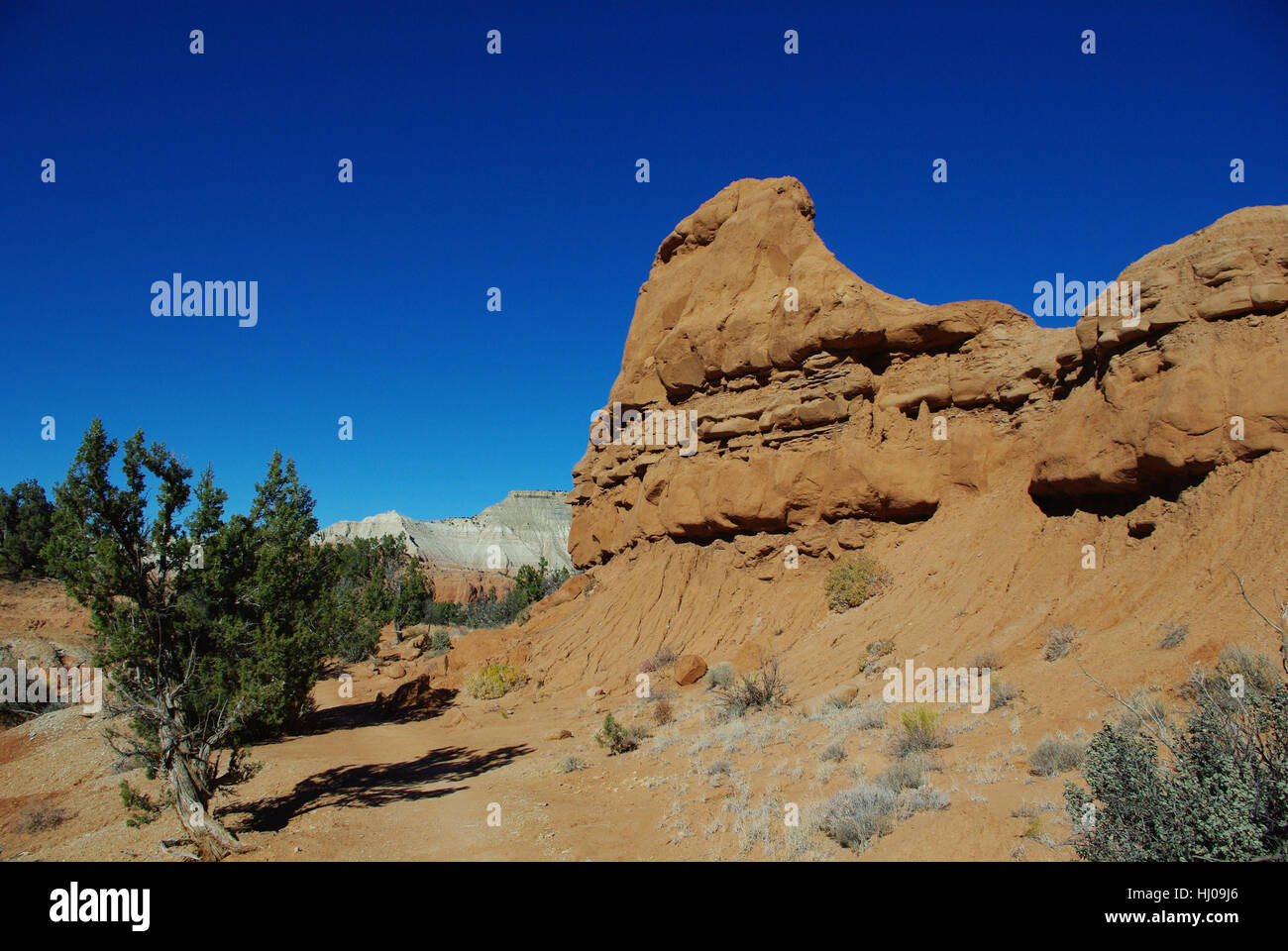 blue, tower, desert, wasteland, formation, rock, firmament, sky ...