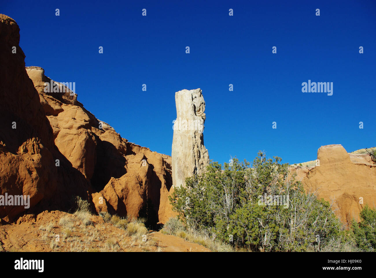blue, tower, desert, wasteland, formation, rock, firmament, sky ...