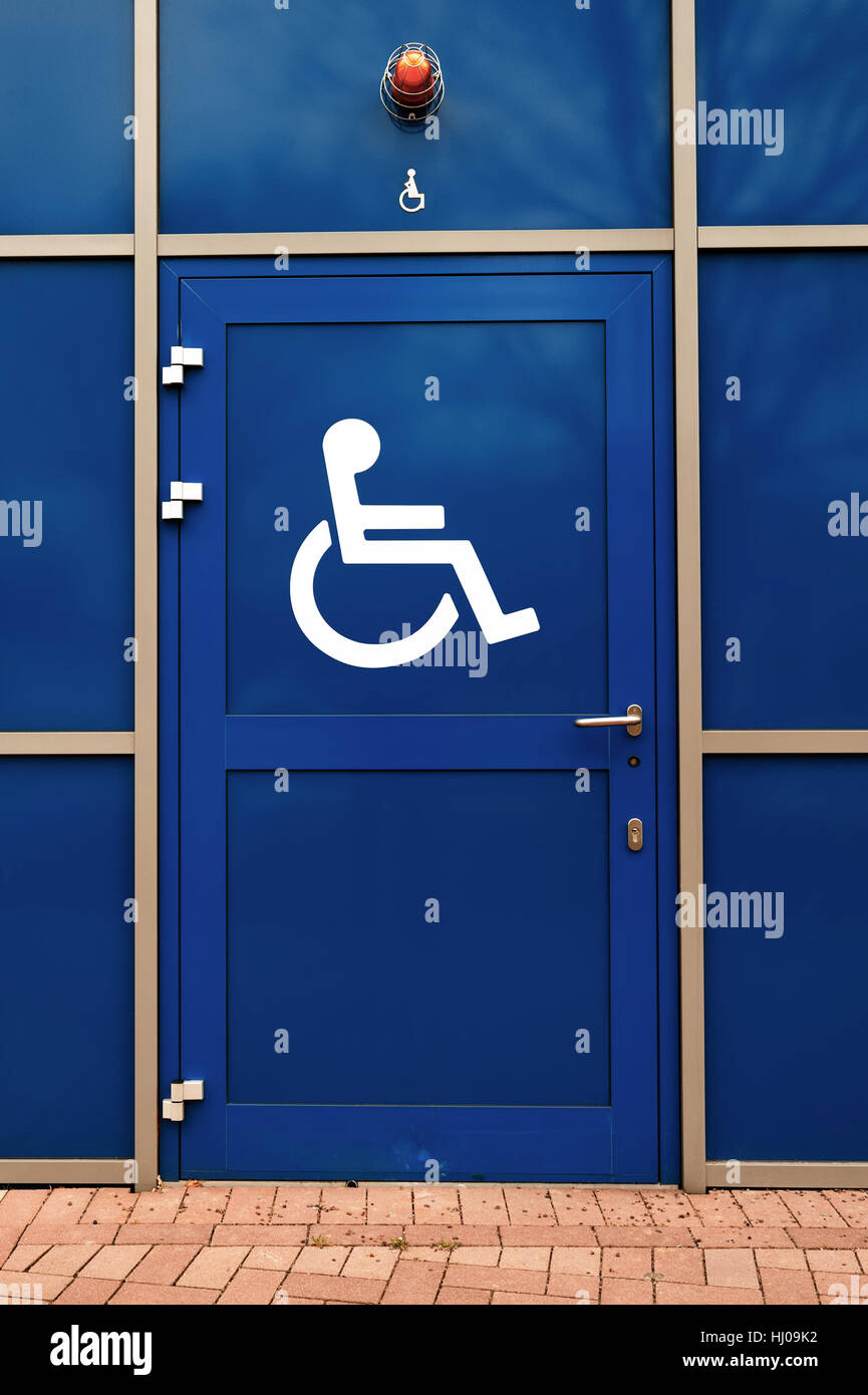 wheelchair, door, handicapped, warning light, pictogram, symbol ...