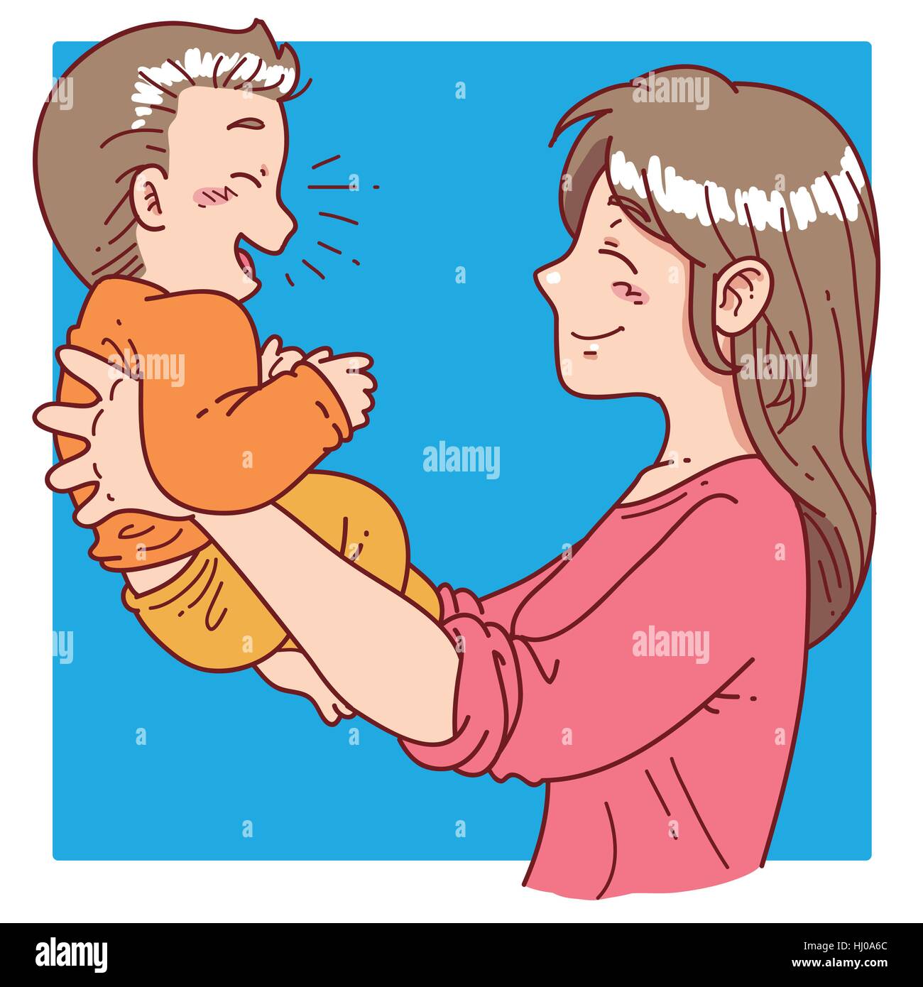People single mother son Stock Vector Images - Alamy