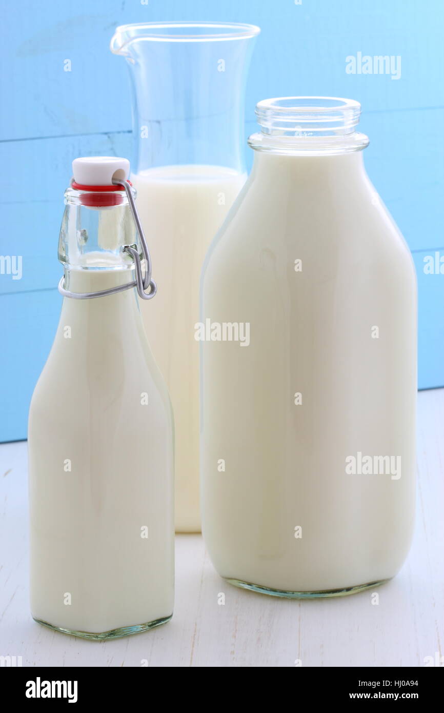 Delicious fresh milk, one of the primary sources of nutrition Stock ...