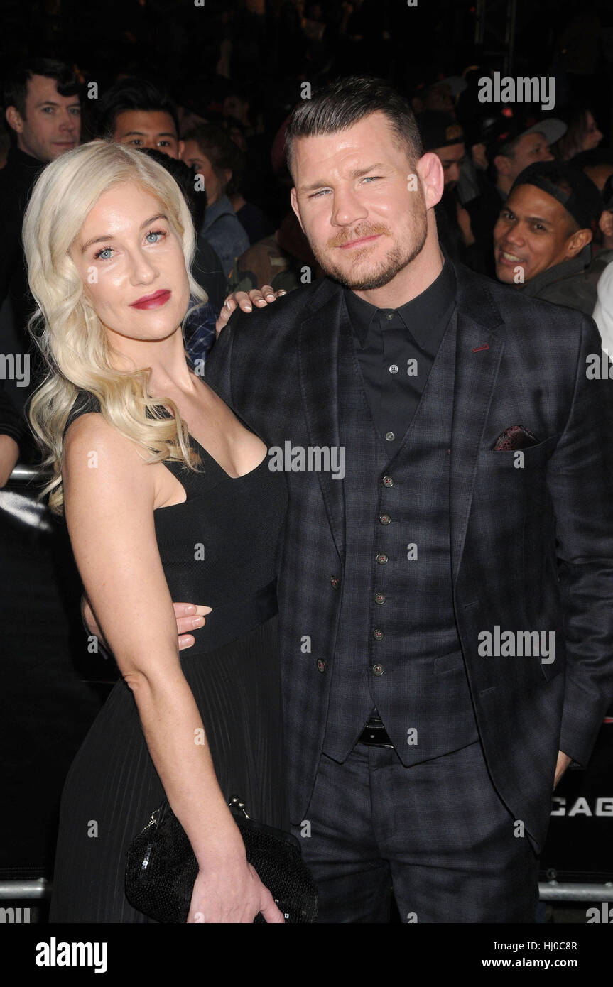 Hollywood, USA. 19th Jan, 2017. Actor Michael Bisping and wife Rebecca ...