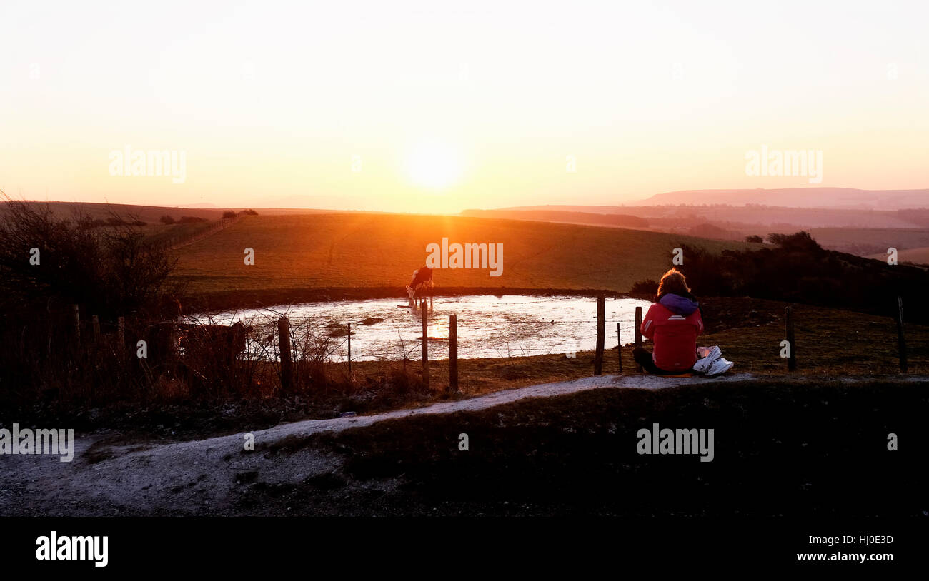Ditchling Beacon Dew Pond High Resolution Stock Photography and Images ...