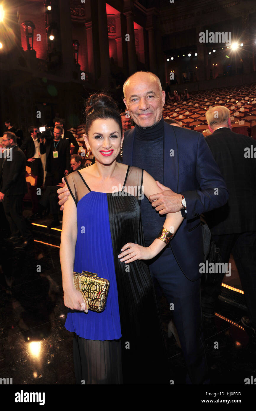 Actor Heiner Lauterbach and his wife Victoria after the Bavarian Film Awards ceremony in the ...