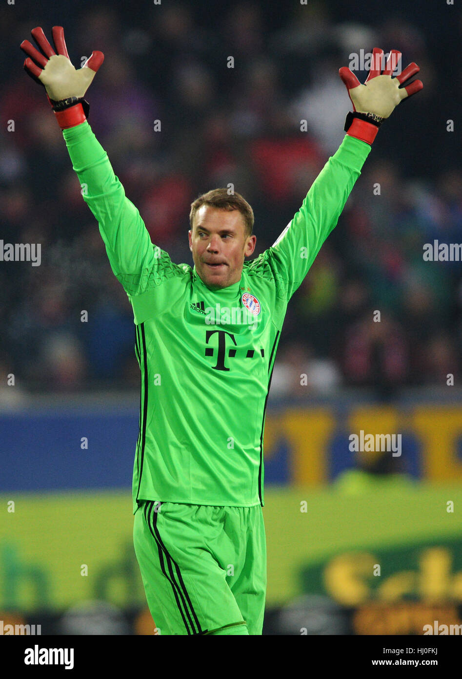 Freiburg, Germany. 20th Jan, 2017. Munich's goalkeeper Manuel Neuer ... Freiburg, Germany. 20th Jan, 2017. Munich's goalkeeper Manuel Neuer ...