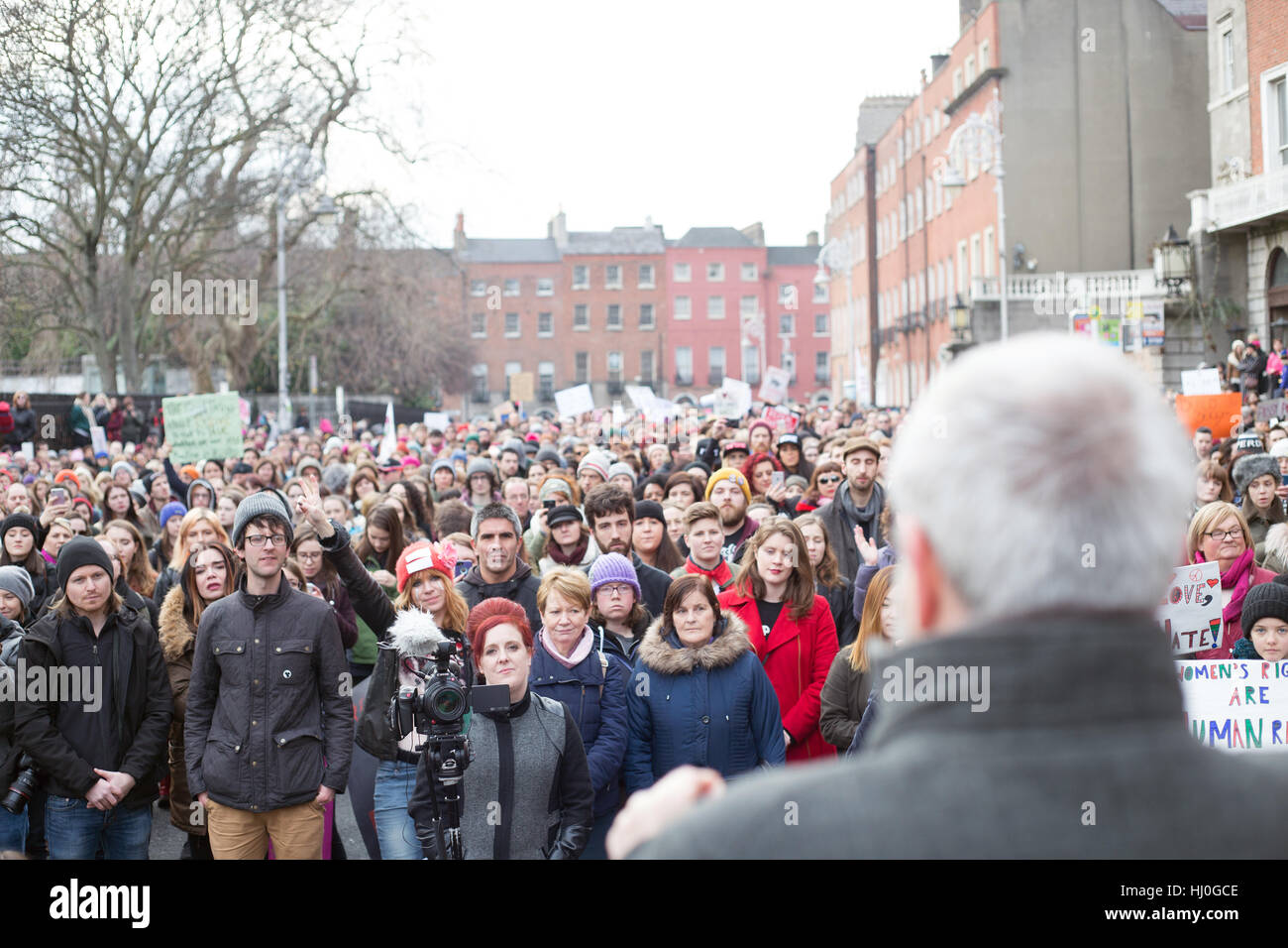 Colm O'Gorman of Amnesty International Ireland addressing a large crowd ...