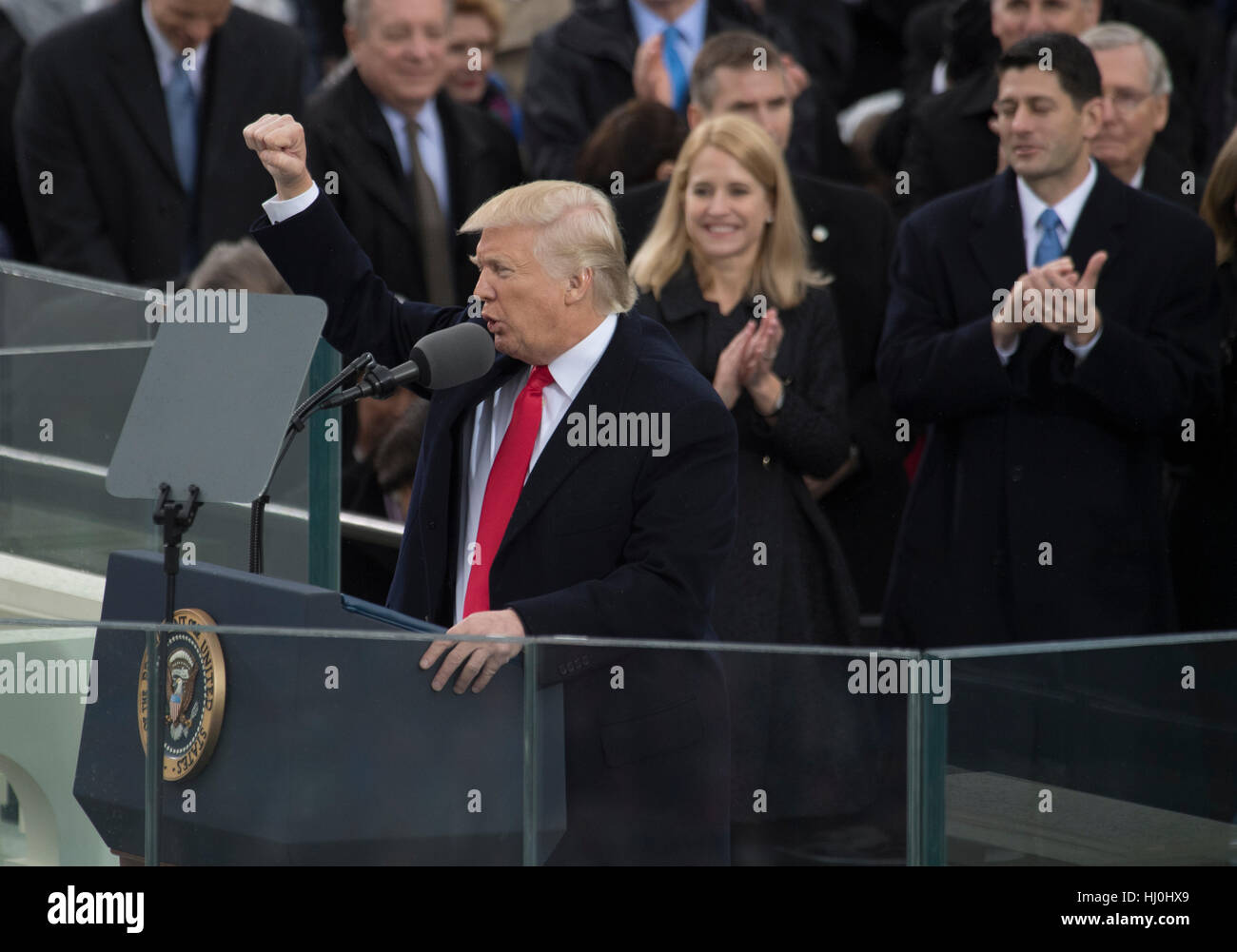 Washington, USA. 20th Jan, 2017. U.S. President Donald Trump delivers ...