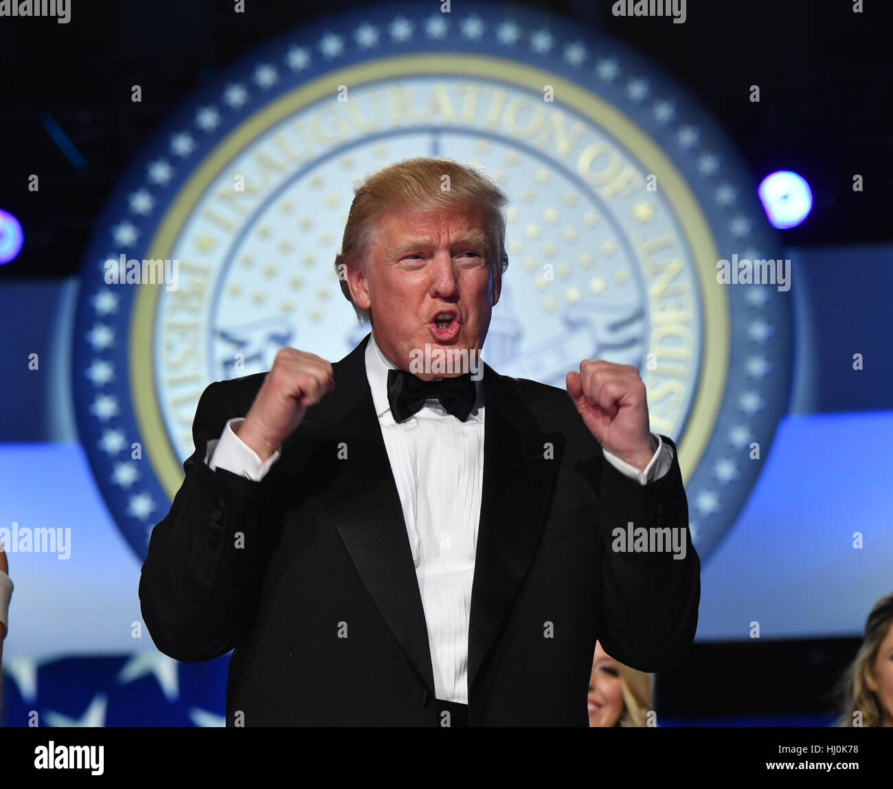 President Donald Trump and First Lady Melania Trump dance at the ...