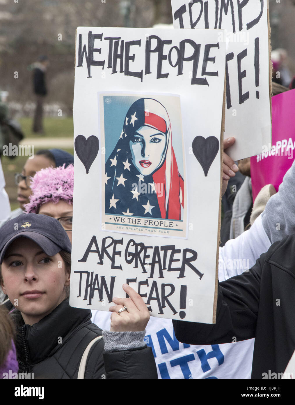 Philadelphia, Pennsylvania, USA. 21st Jan, 2017. Protestors at the ...