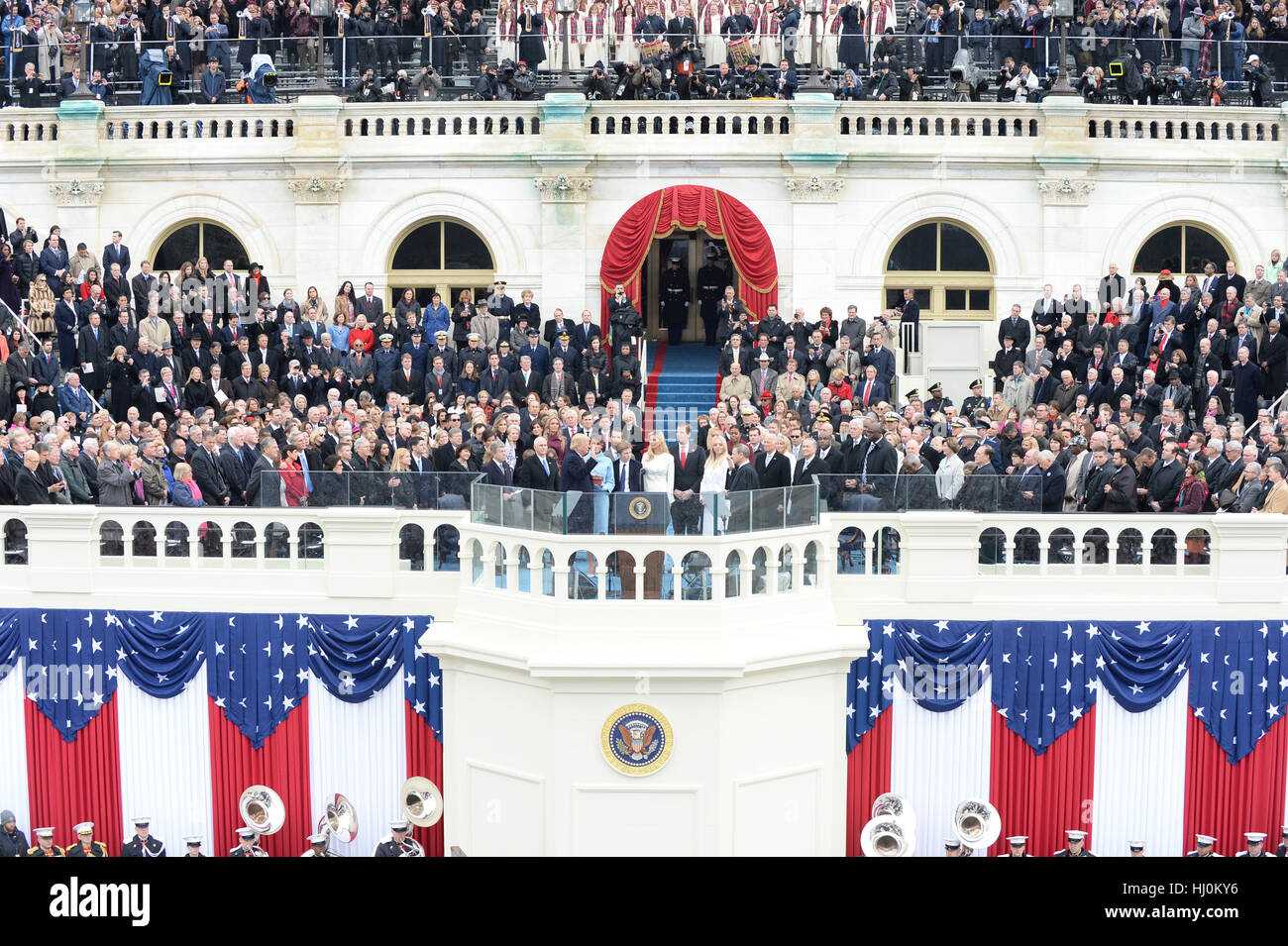 President Donald Trump takes the Oath of Office at his inauguration on ...