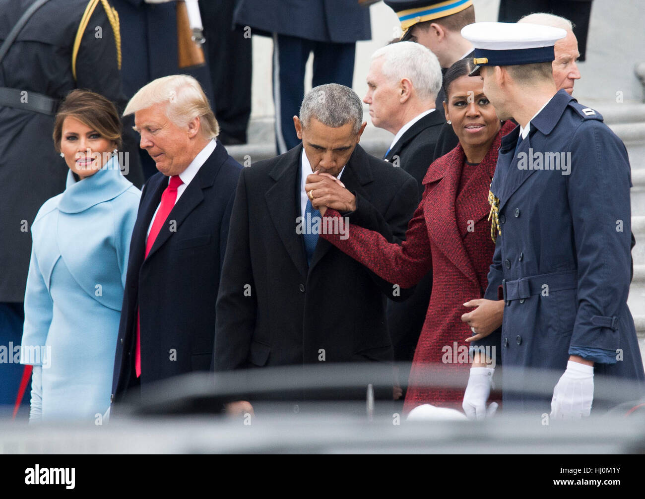 Washington, Us. 20th Jan, 2017. Former President Barack Obama and ...