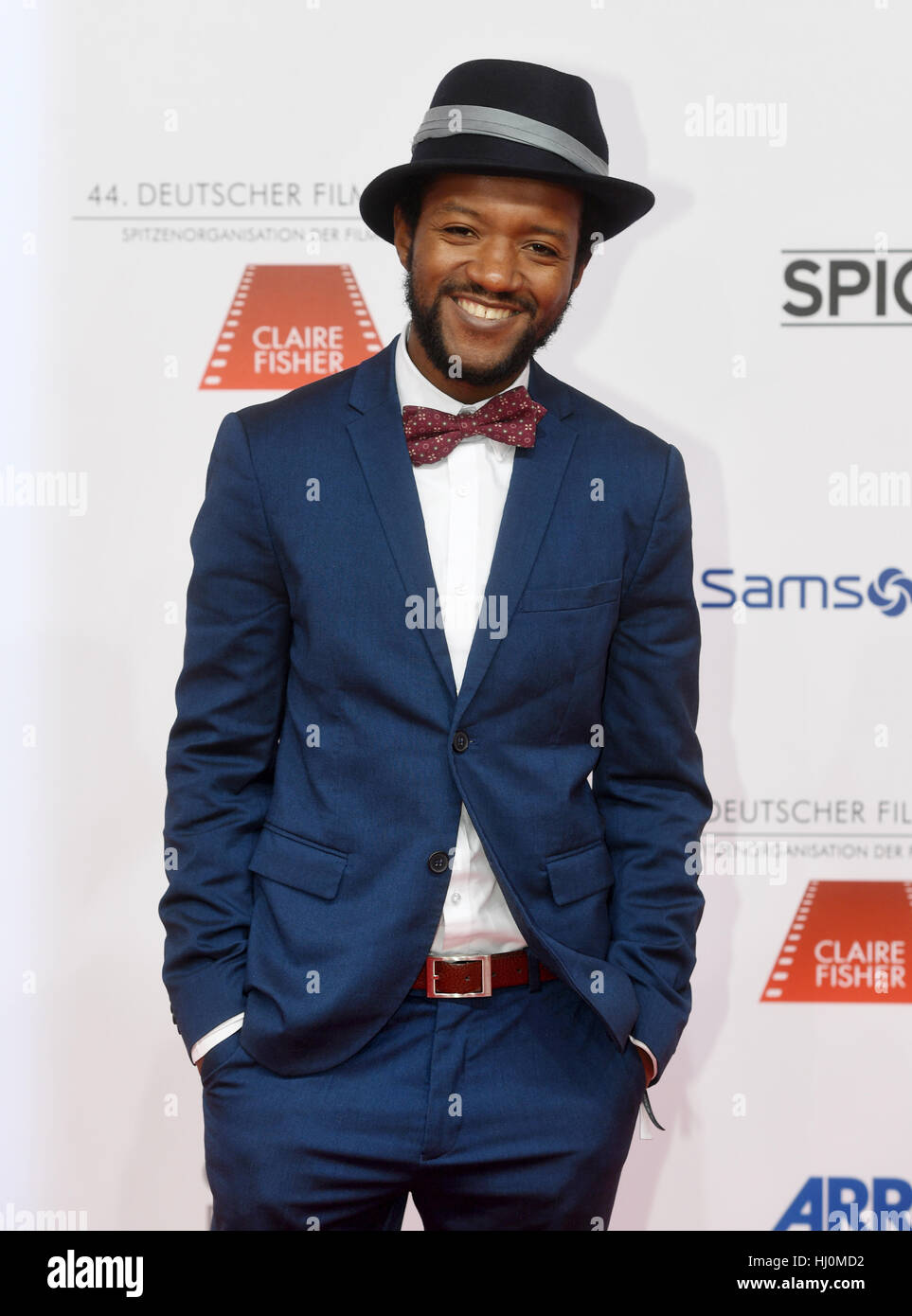 Actor Eric Kabongo arriving at the 44th German Film Ball in the Hotel ...