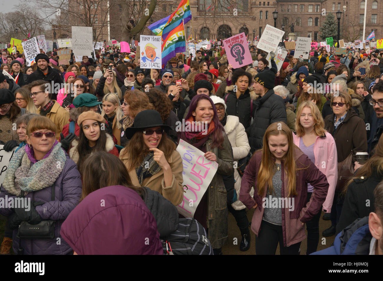 Toronto, Canada. 21st January, 2017. Women March in protest of the new ...