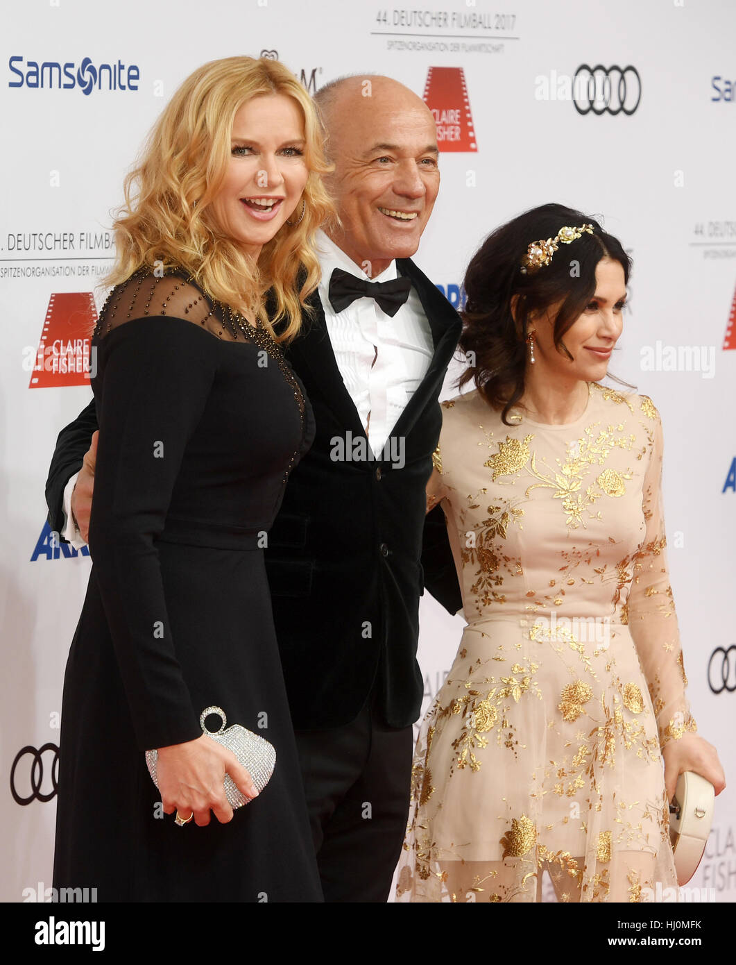 Actress Veronica Ferres (l-r), actor Heiner Lauterbach and wife Viktoria arriving at the 44th ...