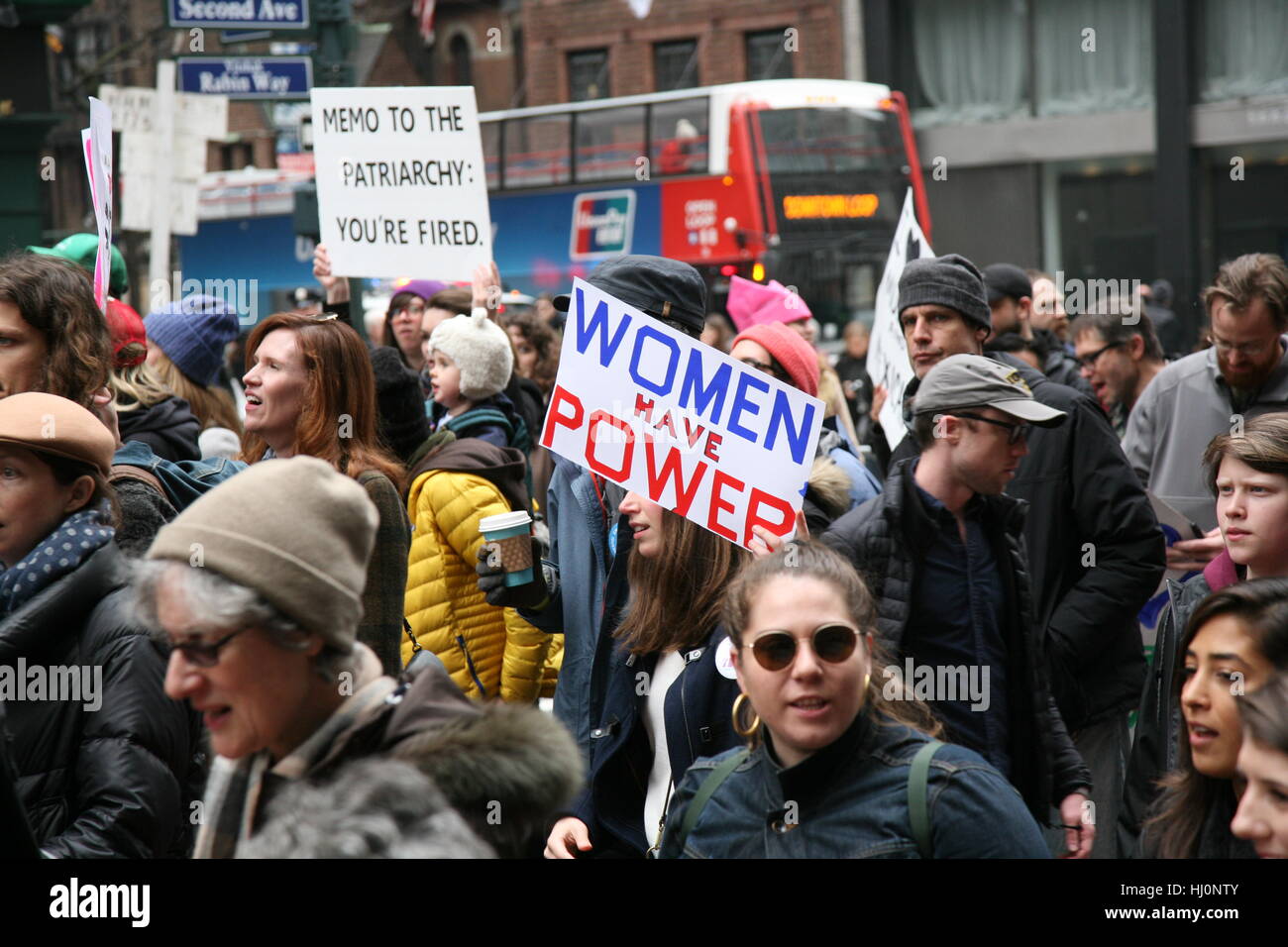 Tens of Thousands Attend Women’s March In New York Stock Photo - Alamy
