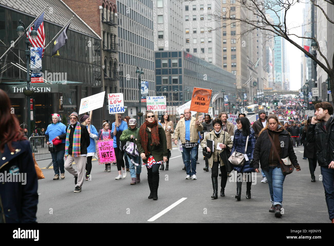 Tens of Thousands Attend Women’s March In New York Stock Photo - Alamy
