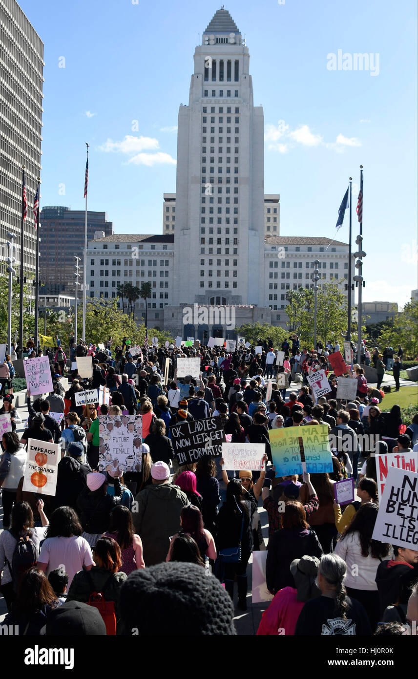 Los Angeles, USA. 21st Jan, 2017. A estimated crowed of 750, 00 of ...