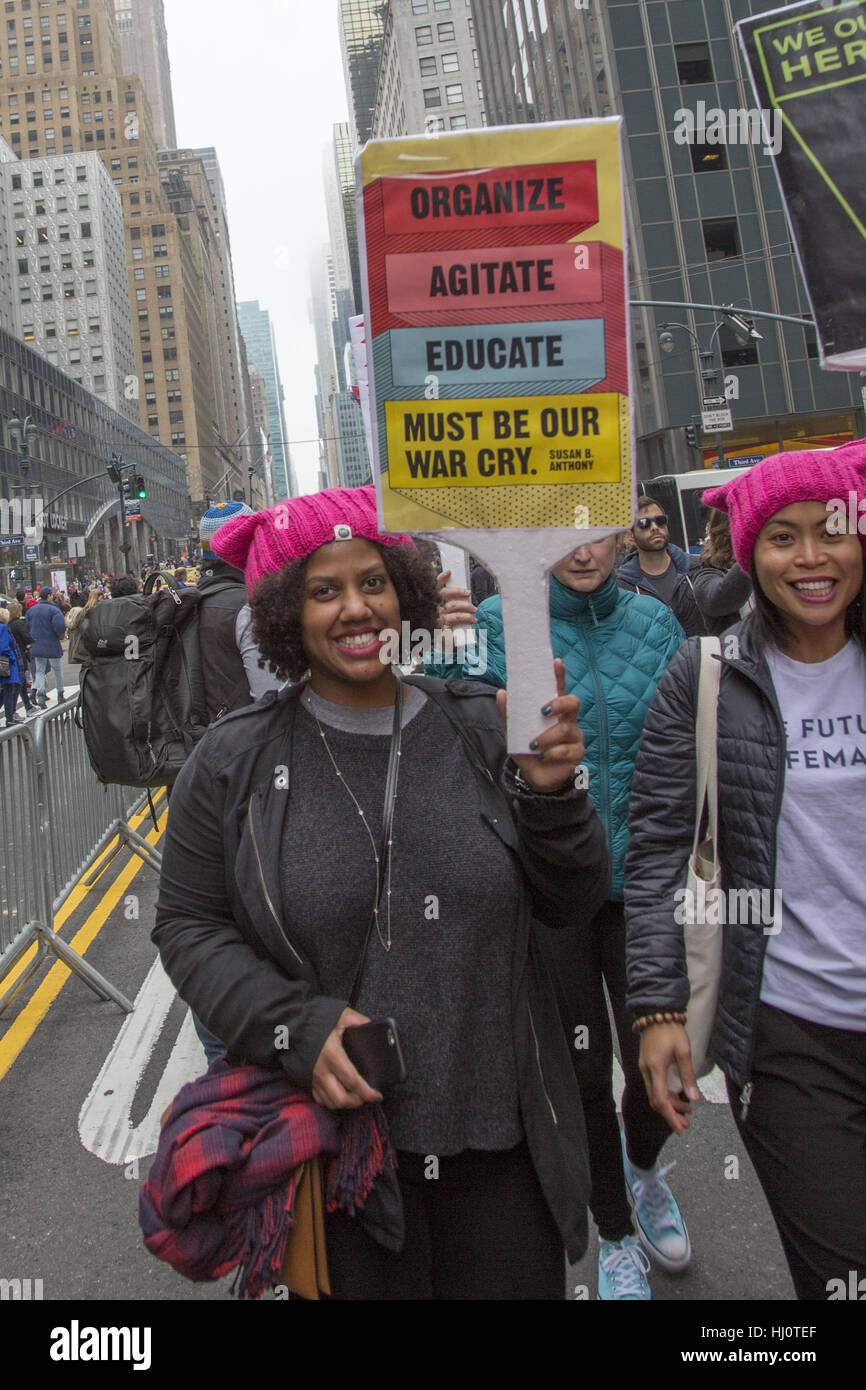 New York, USA. 21st January, 2017. Ten's of thousands march in New York ...