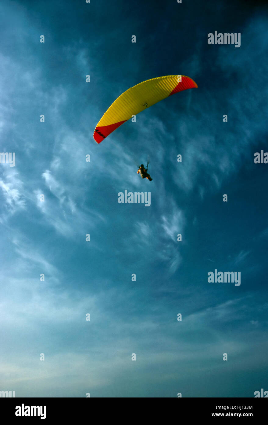 california, coast, glider, clouds, firmament, sky, nature, paraglider ...