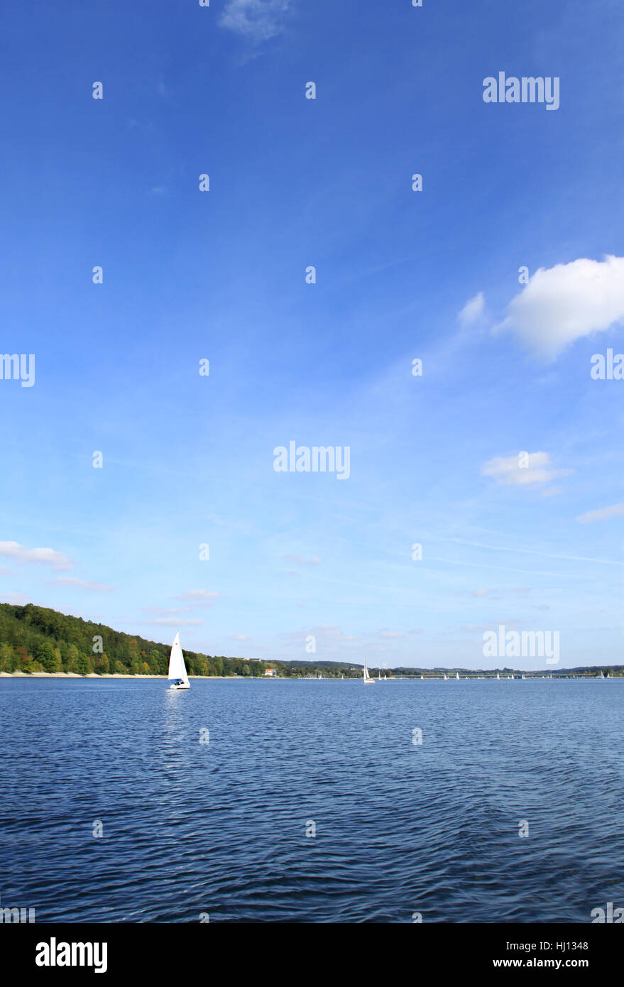 artificial lake, yacht, sailing boat, sailboat, dam, rowing boat, boat ...