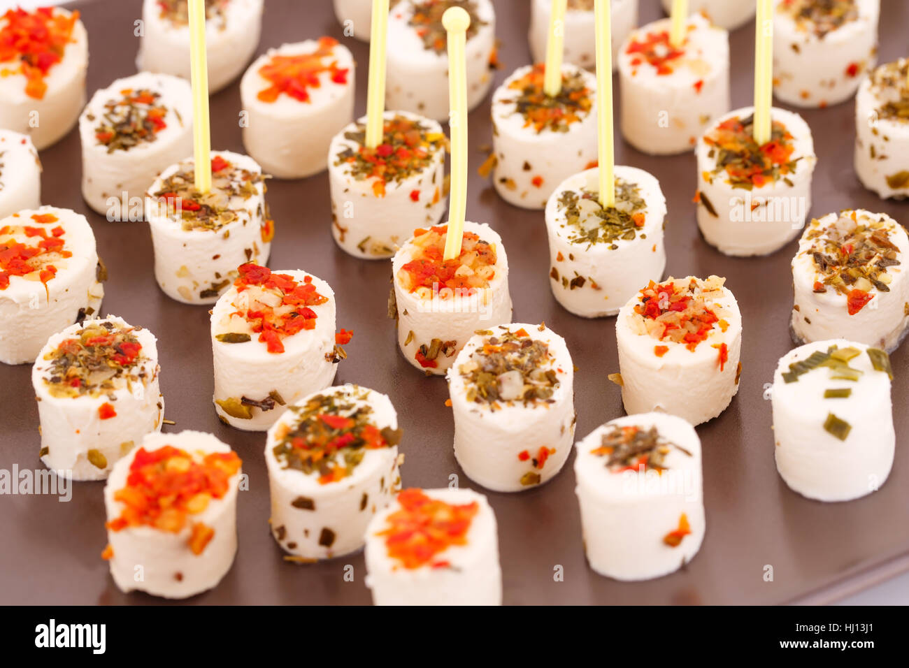 Cream cheese on brown plate closeup picture Stock Photo - Alamy