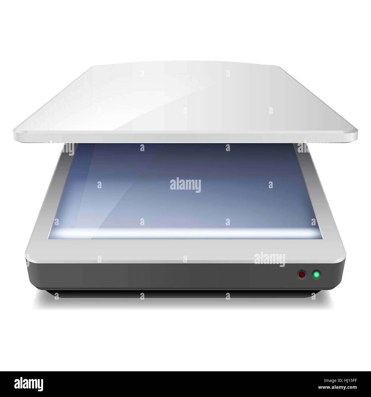 Opened Office Scanner. Illustration on white background Stock Photo - Alamy