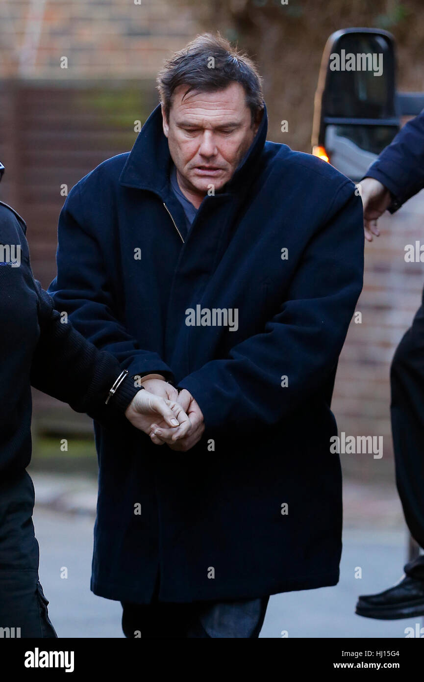 Robert Trigg arrives in custody at Lewes Crown Court in England for ...