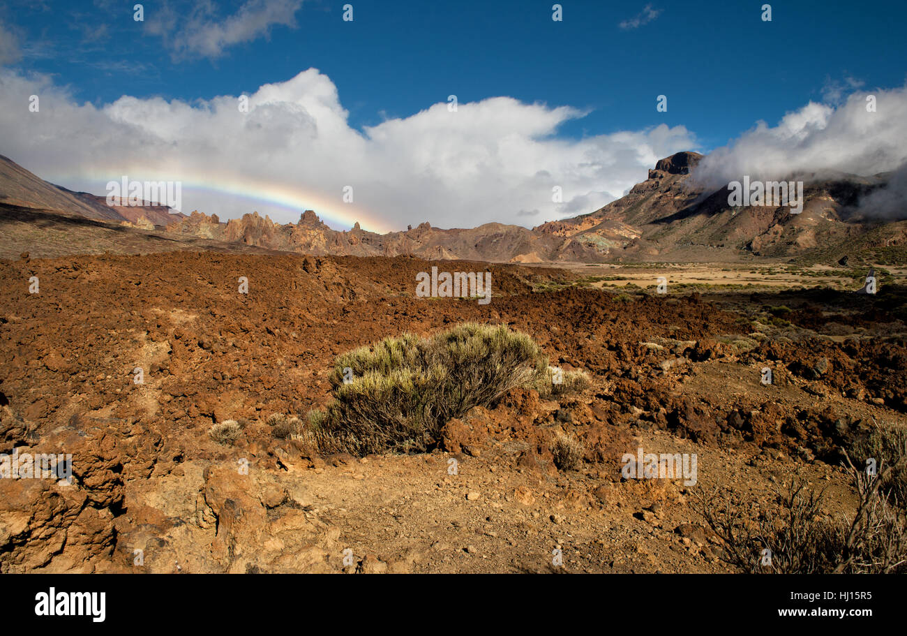 rainbow over the caldera Stock Photo - Alamy