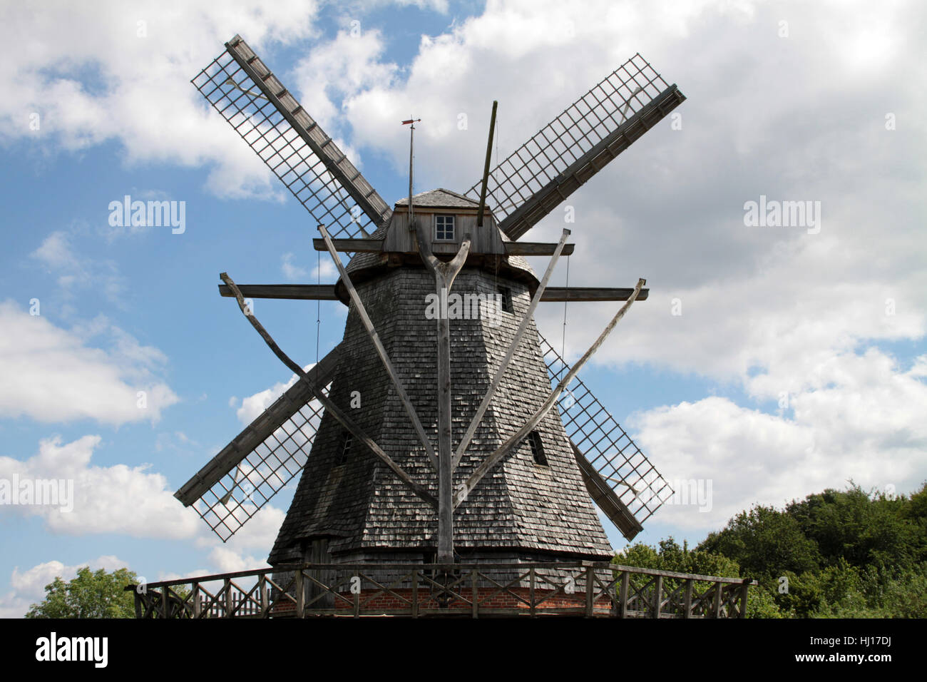 blue, historical, wood, wing, windmill, mill, corn mill, wainscot ...