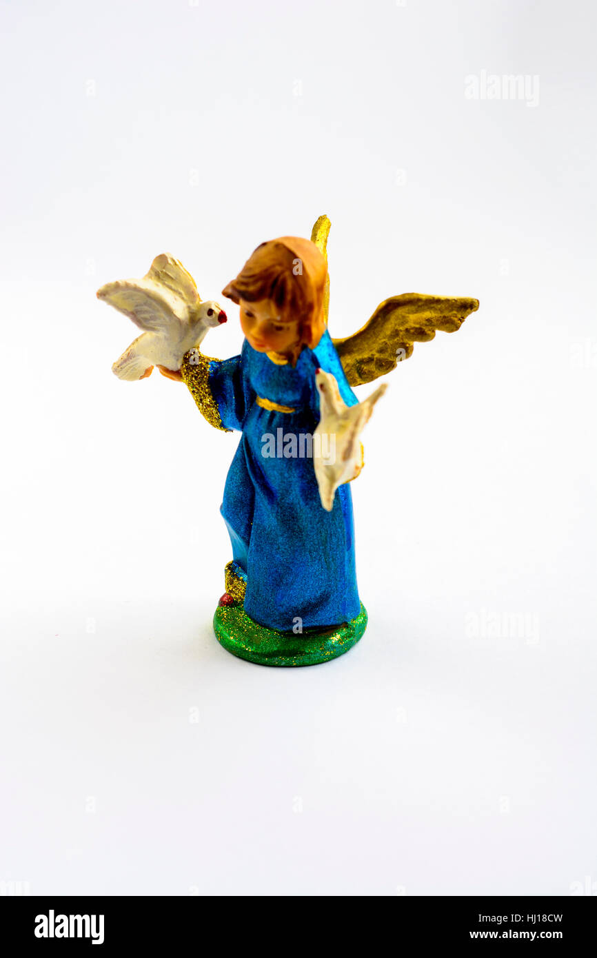 A small sculpture. Single figurines on a white background Stock Photo ...