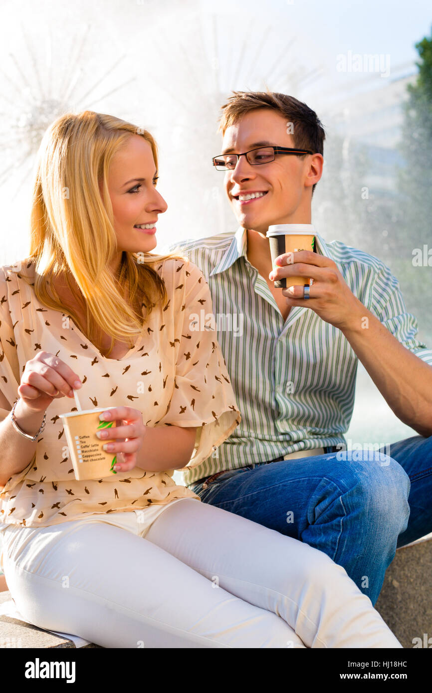 Young couple enjoying takeaway hi-res stock photography and images - Alamy