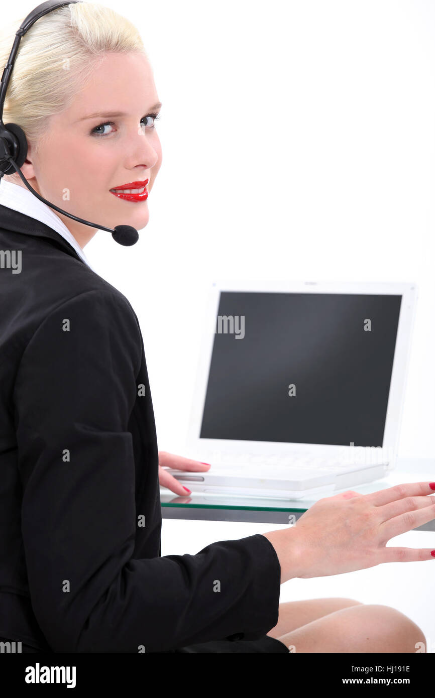Profile female office receptionist hi-res stock photography and images ...