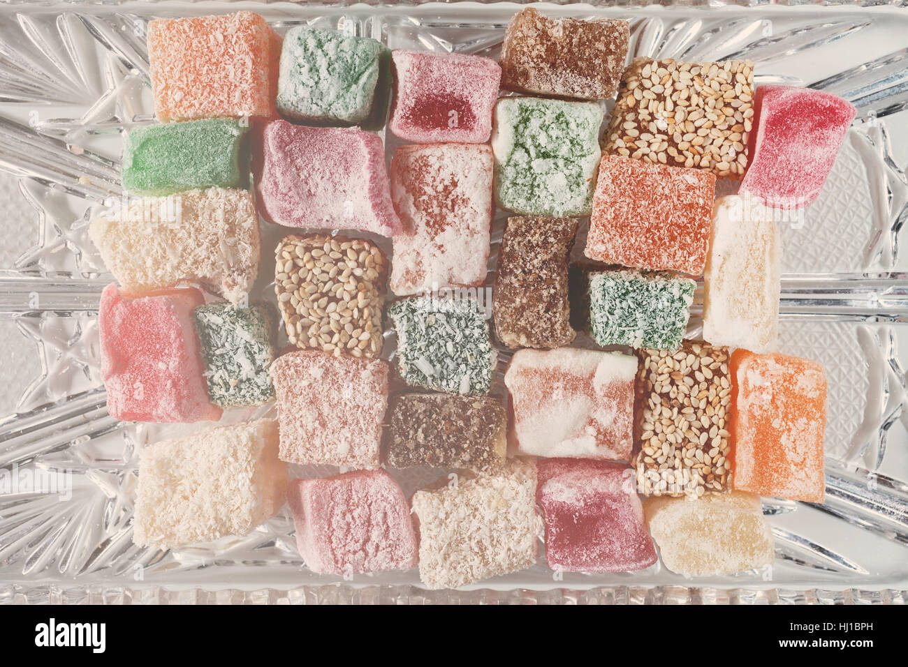 different types and colors of Turkish delight Stock Photo - Alamy