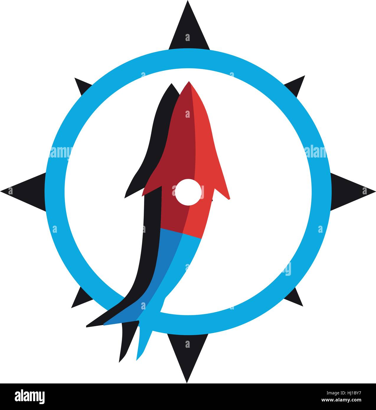 Compass with Fish Concept Design. EPS 8 supported Stock Vector Image ...