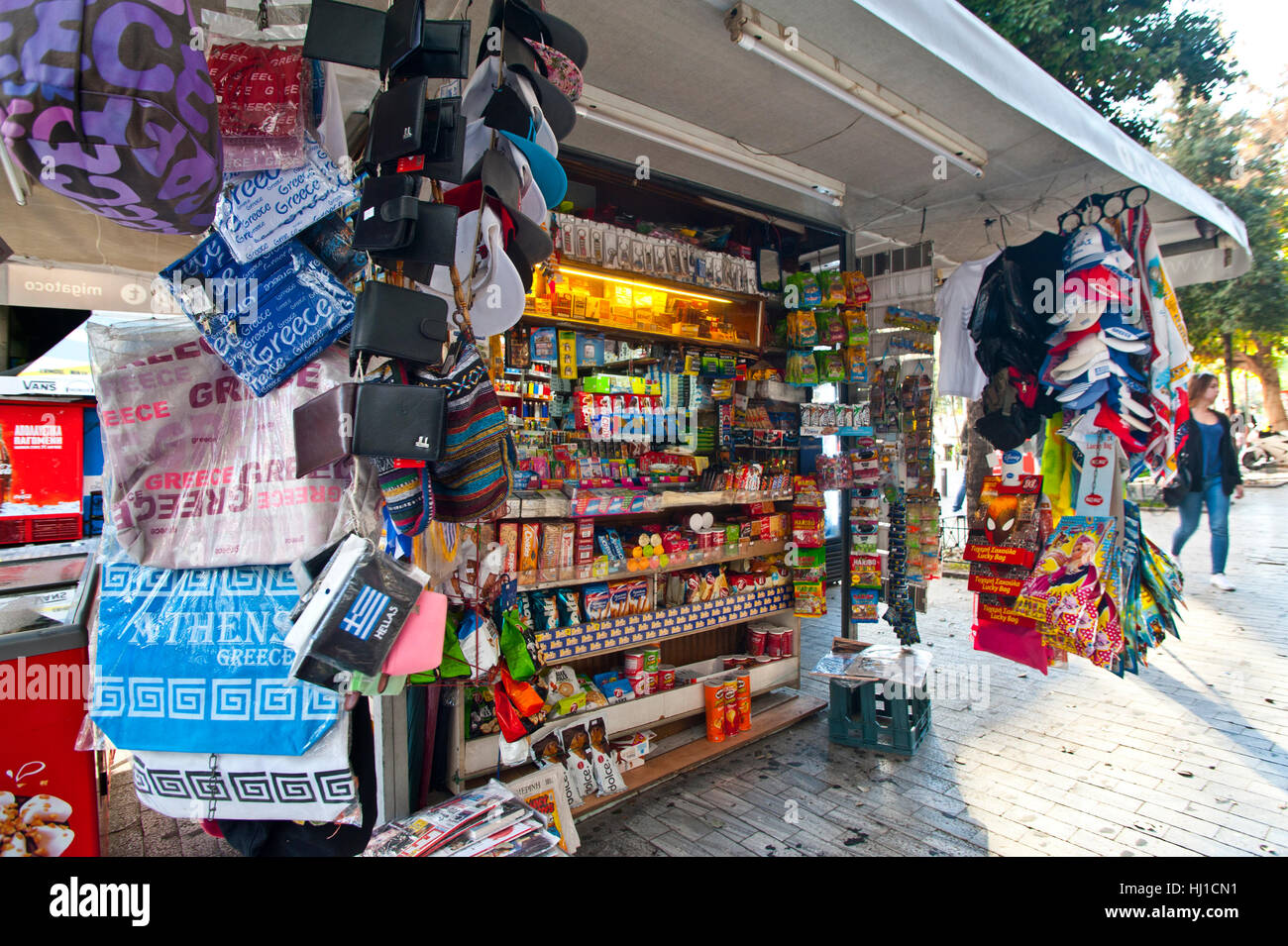 europe, greece, athens, peripter, kiosk Stock Photo - Alamy