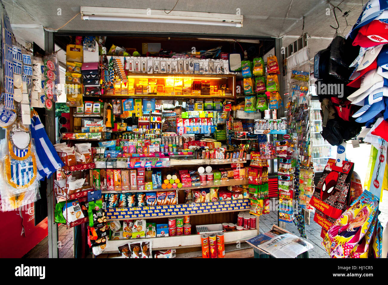 europe, greece, athens, peripter, kiosk Stock Photo - Alamy