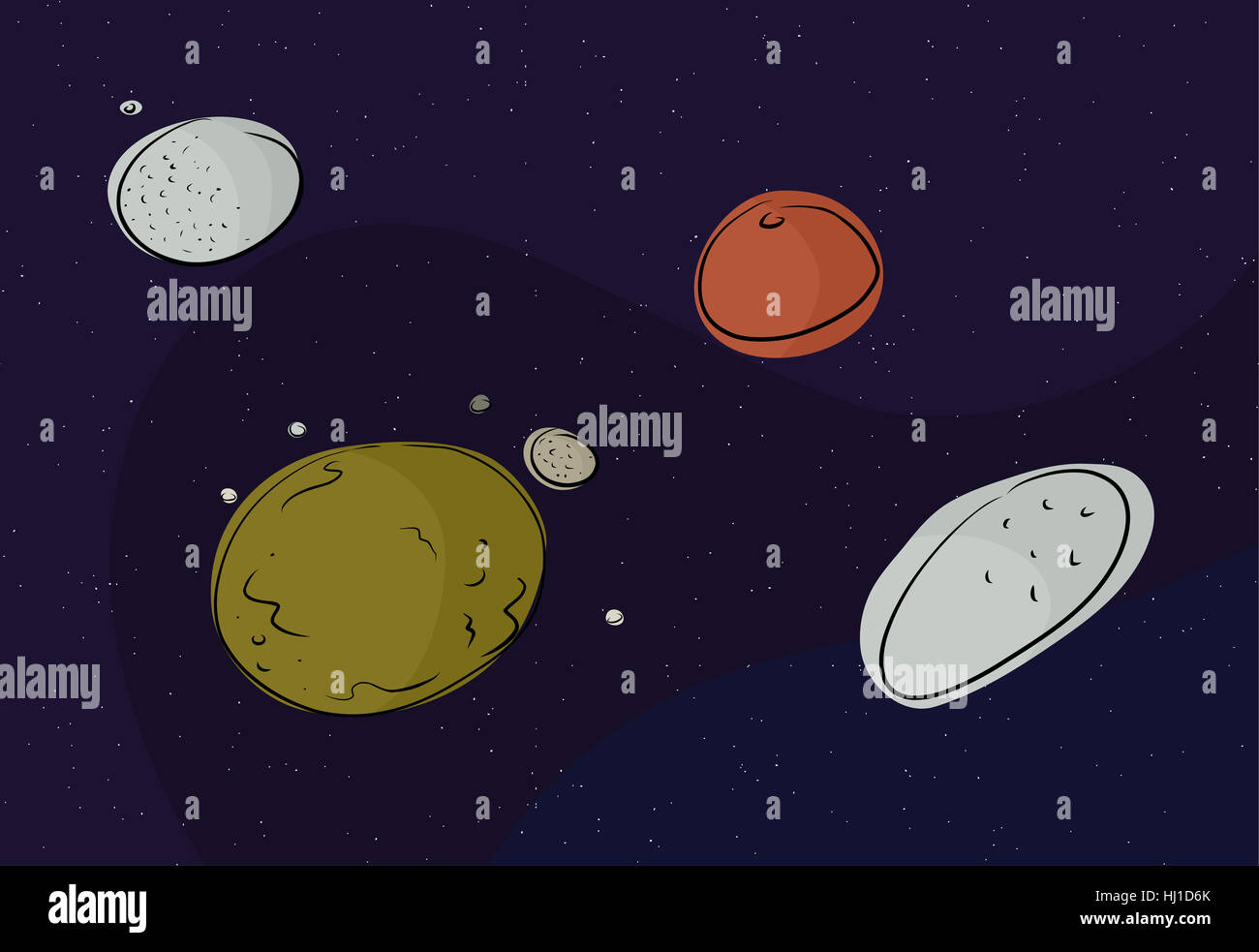 objects, single, cosmos, science, illustration, one, solar system ...