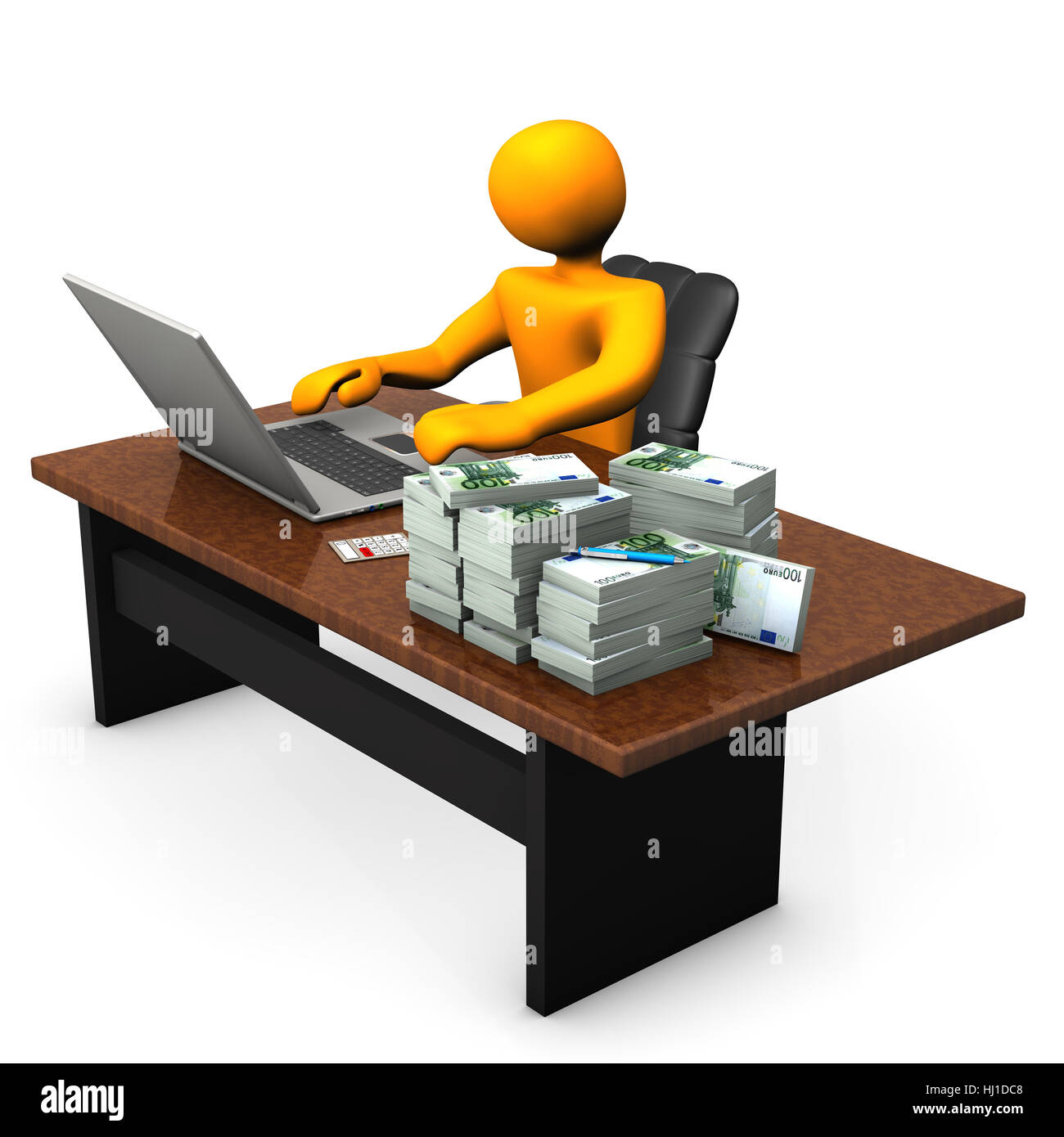 Person checking money computer Cut Out Stock Images & Pictures - Alamy