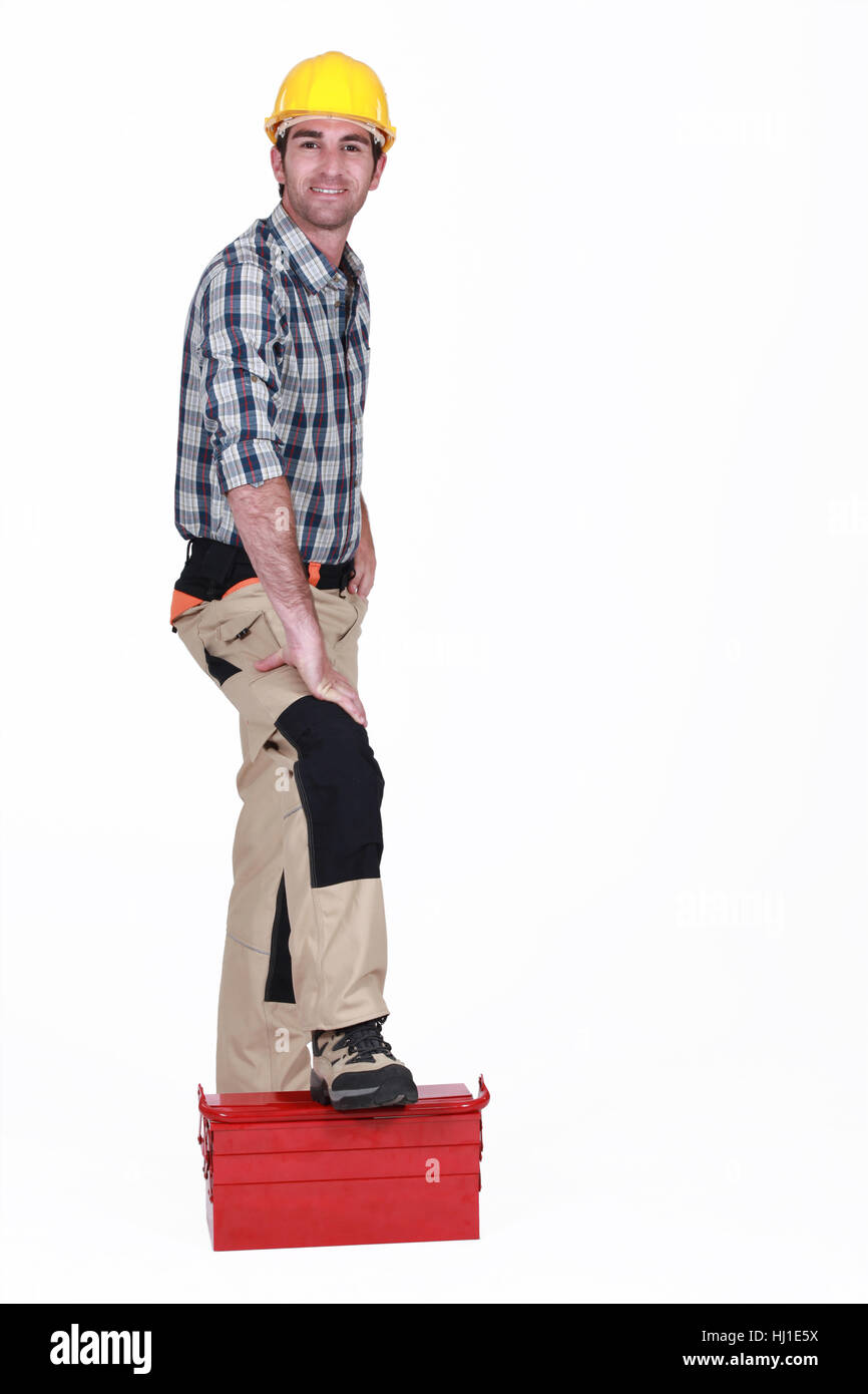 blue, craftsman, tradesman, handicraftsman, hairy, box, boxes, half ...