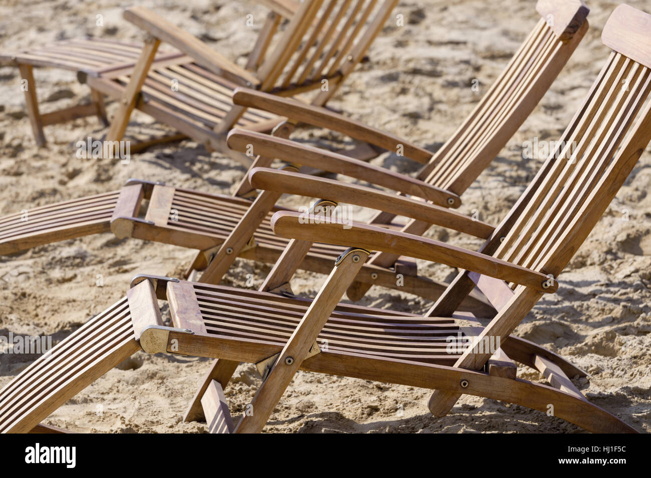 sunbeds on the beach Stock Photo - Alamy