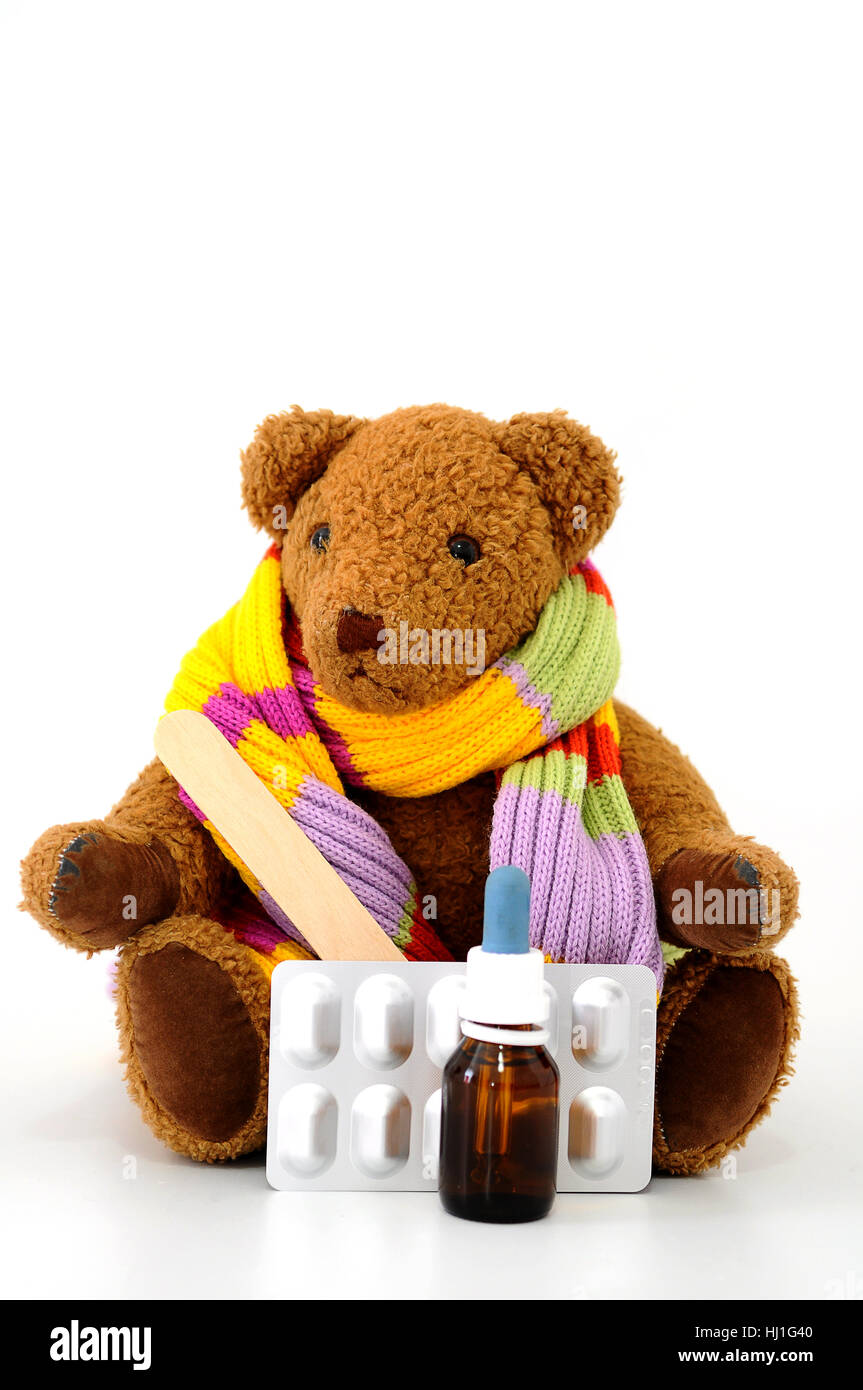 bear, cold, catarrh, teddy, teddy bear, teddybear, flu, disease ...