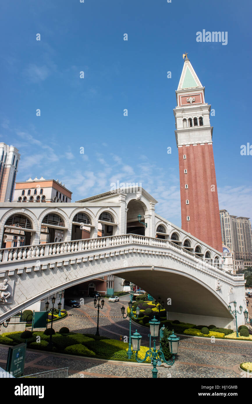 Cityscape of Macau city and its skyline of old and new architecture ...